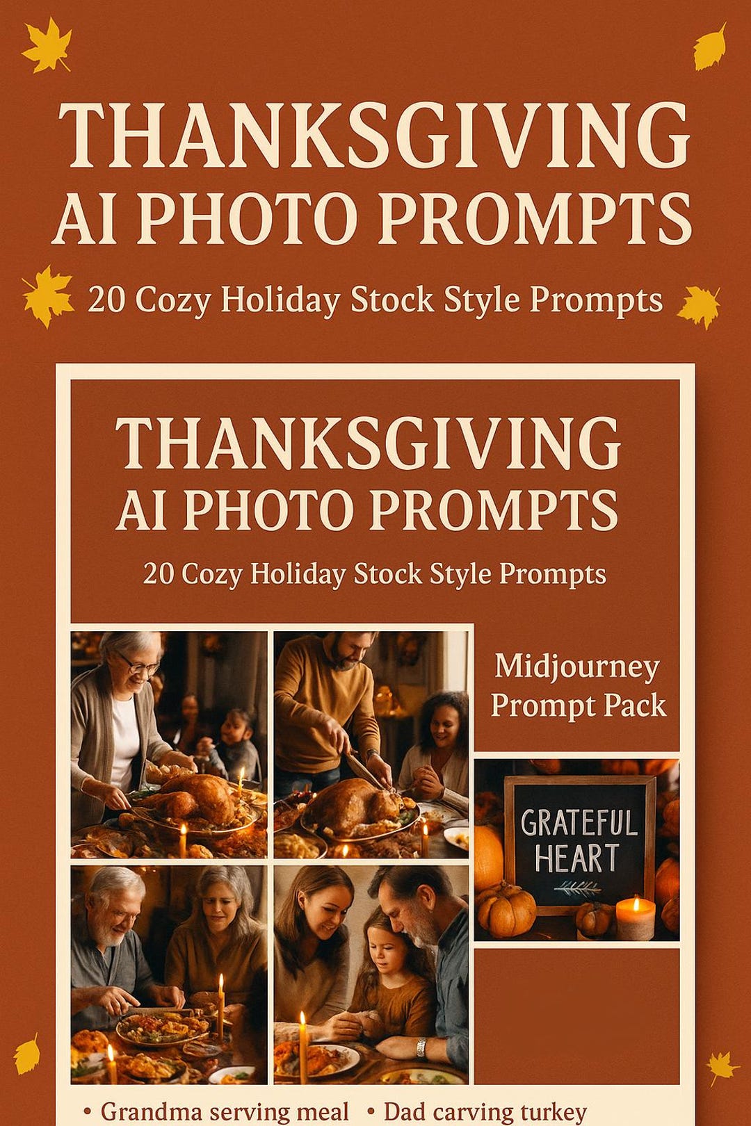 Thanksgiving AI Photo Prompts| 20 Fall Themed Photography Prompts for ...