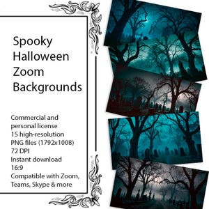 Spooky Halloween Zoom Backgrounds | Virtual Background Bundle - Etsy