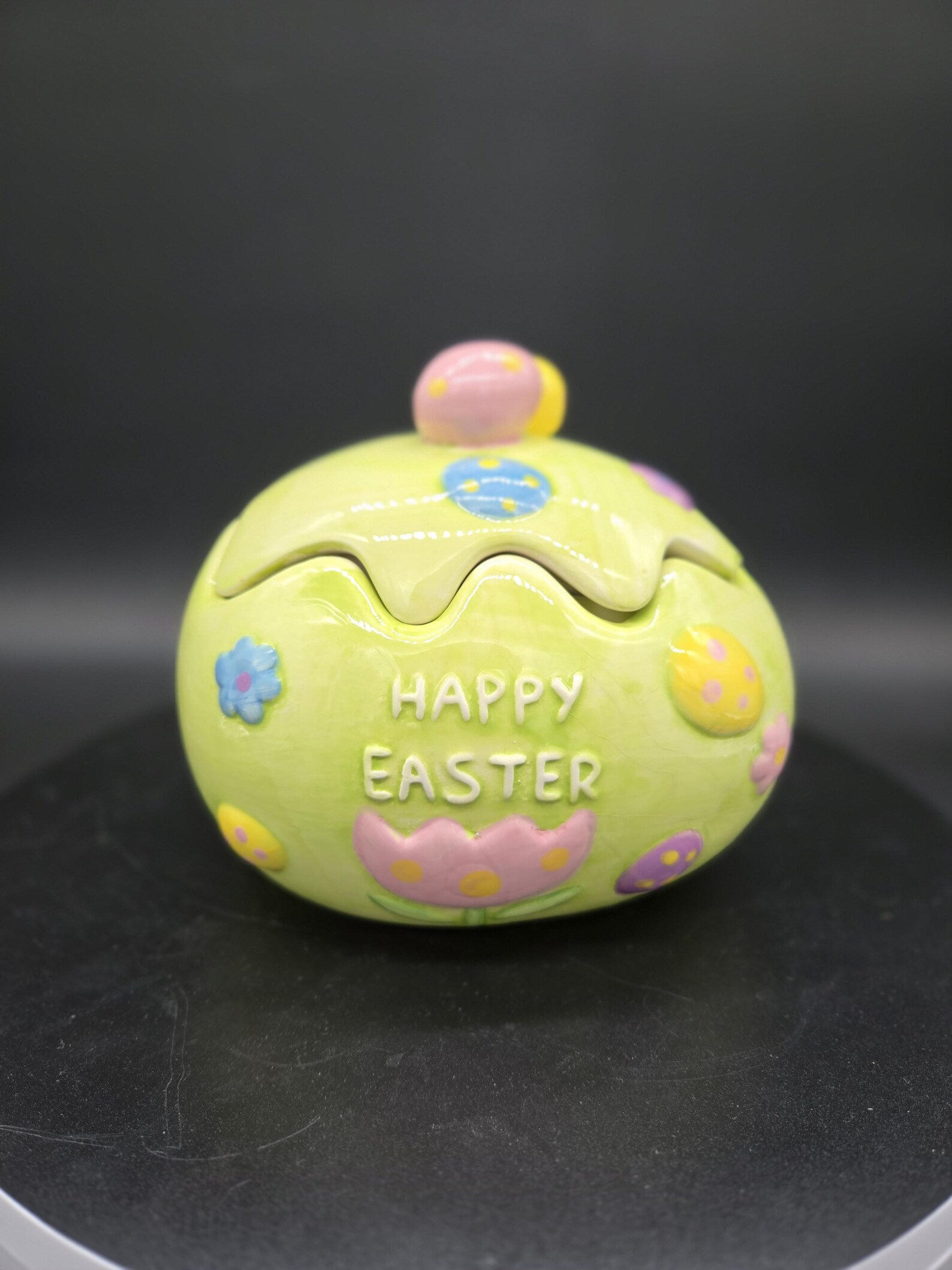 Happy Easter Ceramic Trinket Box | Pastel Spring Candy Dish With Lid - Etsy