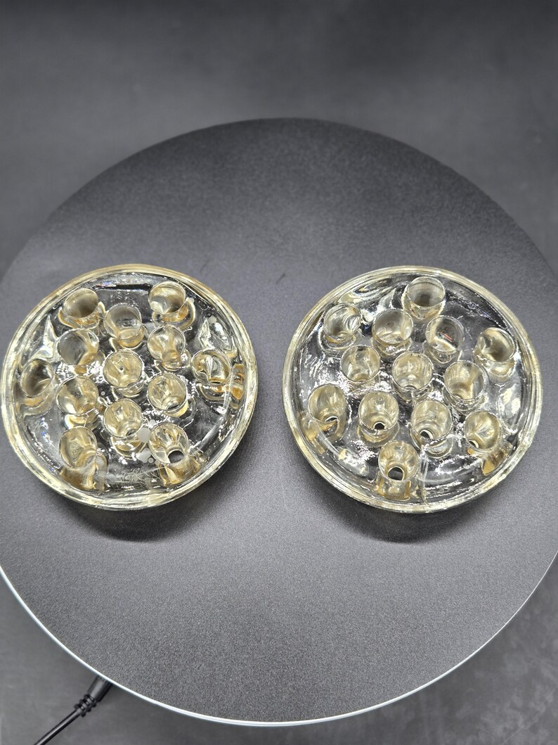 Vintage Clear Glass Flower Frogs (pair) – Round Floral Arrangers – Art ...