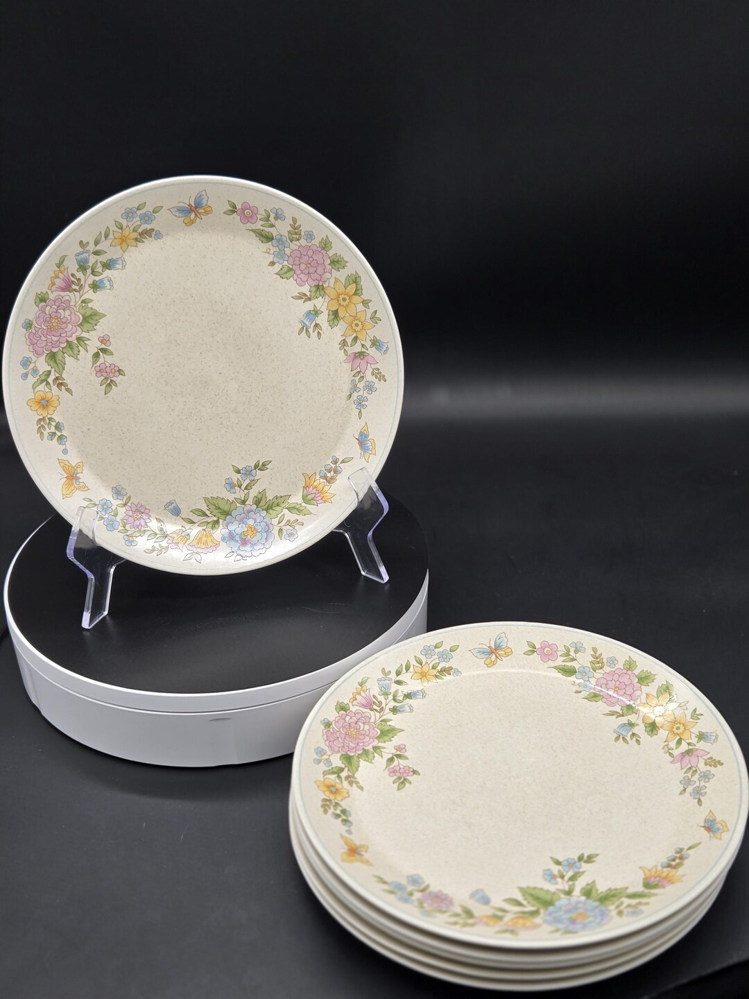 Vintage Lenox Temper-ware Dinner Plates Set of 6 – Floral Butterfly ...