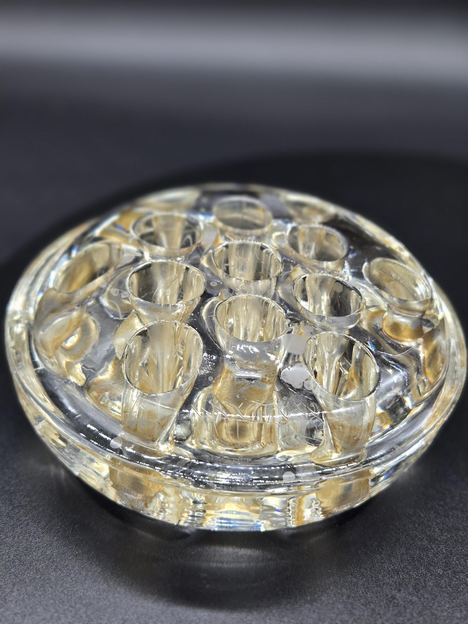 Vintage Clear Glass Flower Frogs (pair) – Round Floral Arrangers – Art ...