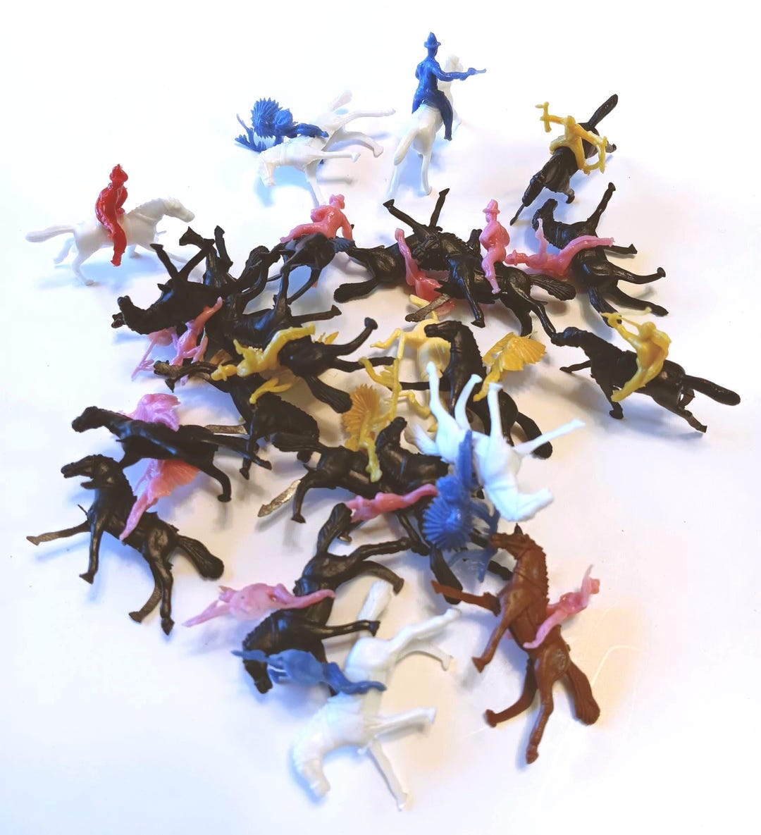 Toy Cowboys and Indians 50 Pcs Miniature Vintage Soft Plastic 1960s/70s ...