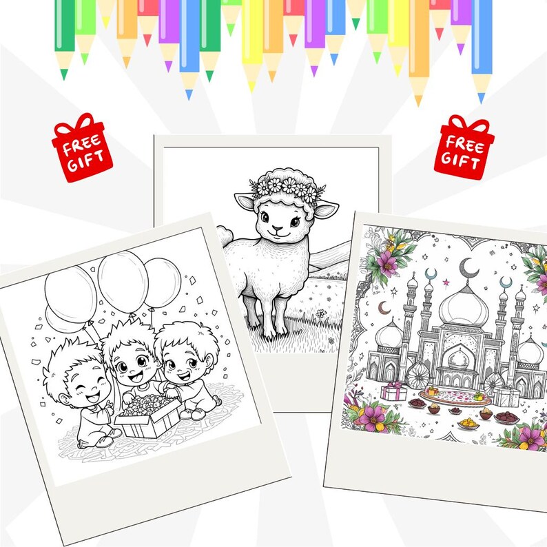 Eid Al-adha Coloring Book for Kids – 18 Pages – Instant Download ...
