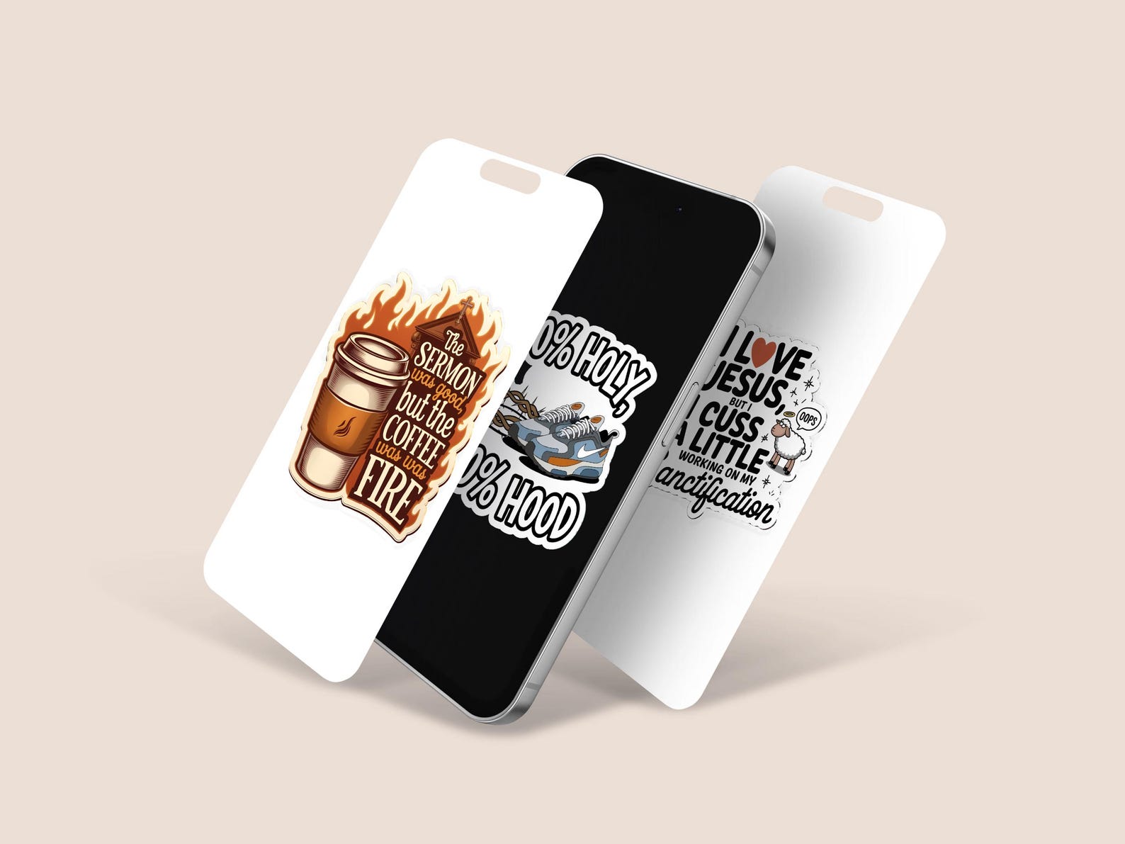 Funny Christian Printable Stickers PNG | Faith-based Snarky Sticker ...