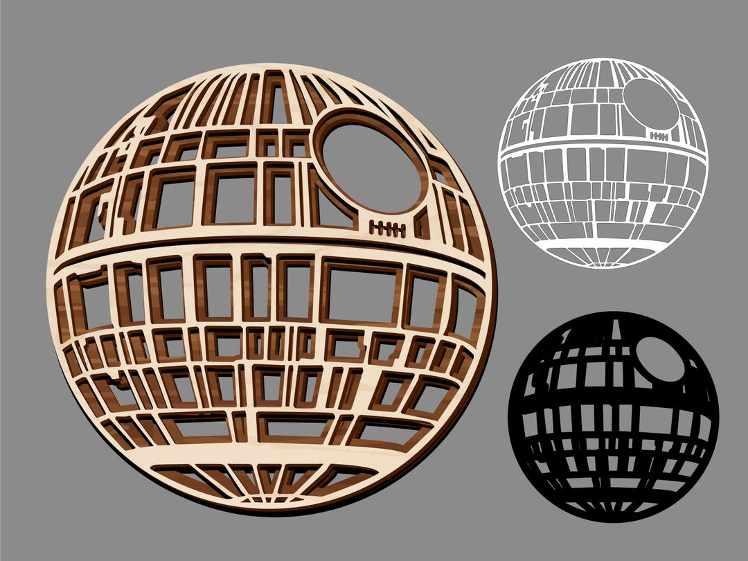Death Star Layered-3d Model Wood Plaanet Star Svg War Svg Laser Instant ...