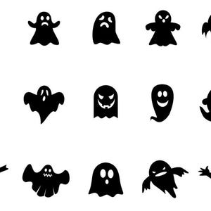 Halloween Ghost SVG Set: Silhouette Cut Files (digital Download) - Etsy