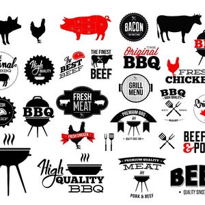 BBQ Grill SVG Bundle: Beef, Meat, & Chicken Decals (digital Files) - Etsy