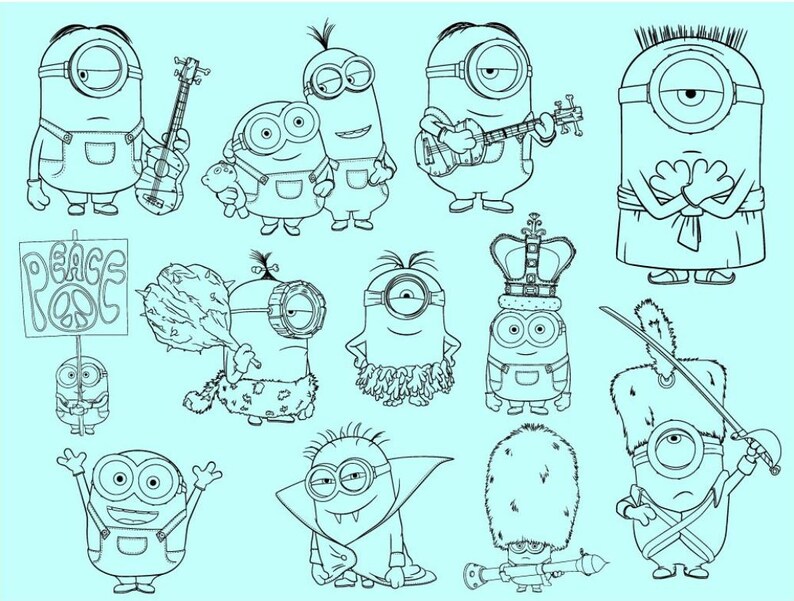 Despicable Minions Birthday SVG: Cricut Vector Files (digital Download ...