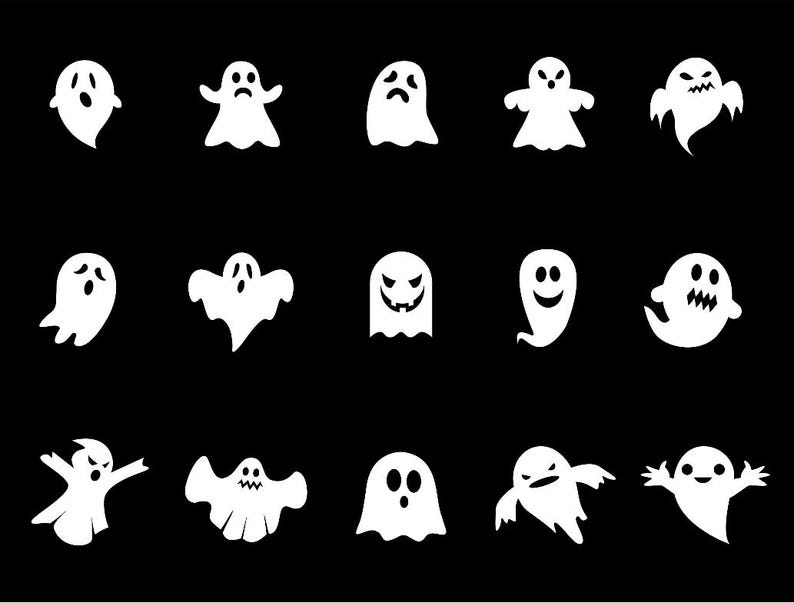 Halloween Ghost SVG Set: Silhouette Cut Files (digital Download) - Etsy