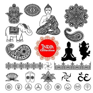 Indian Symbols SVG Bundle: India Vector Design Files (dxf, Cdr, Svg, Ai ...
