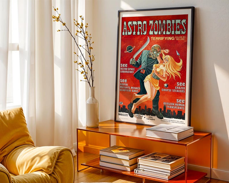 Vintage Astro Zombies Movie Poster Framed Artwork Unique 1968 Film ...