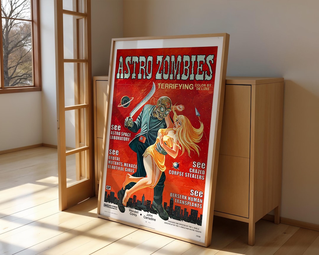 Vintage Astro Zombies Movie Poster Framed Artwork Unique 1968 Film ...