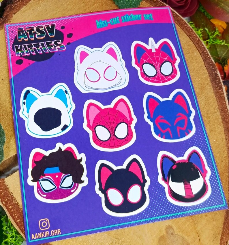 Spidey-kitties Sticker Set - Etsy