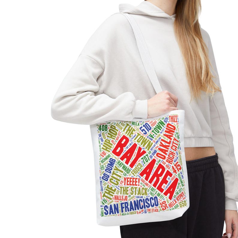 Bay Area Hella Hyphy Hip Hop Bay Slang Word Cloud Tote Bag City Pride ...