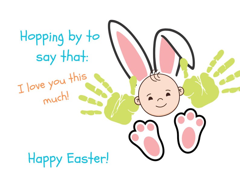 Easter Bunny Handprint Craft Printable | Baby Spring Keepsake Art ...
