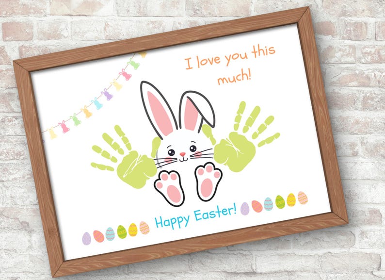 Easter Bunny Handprint Craft Printable | Baby Spring Keepsake Art ...