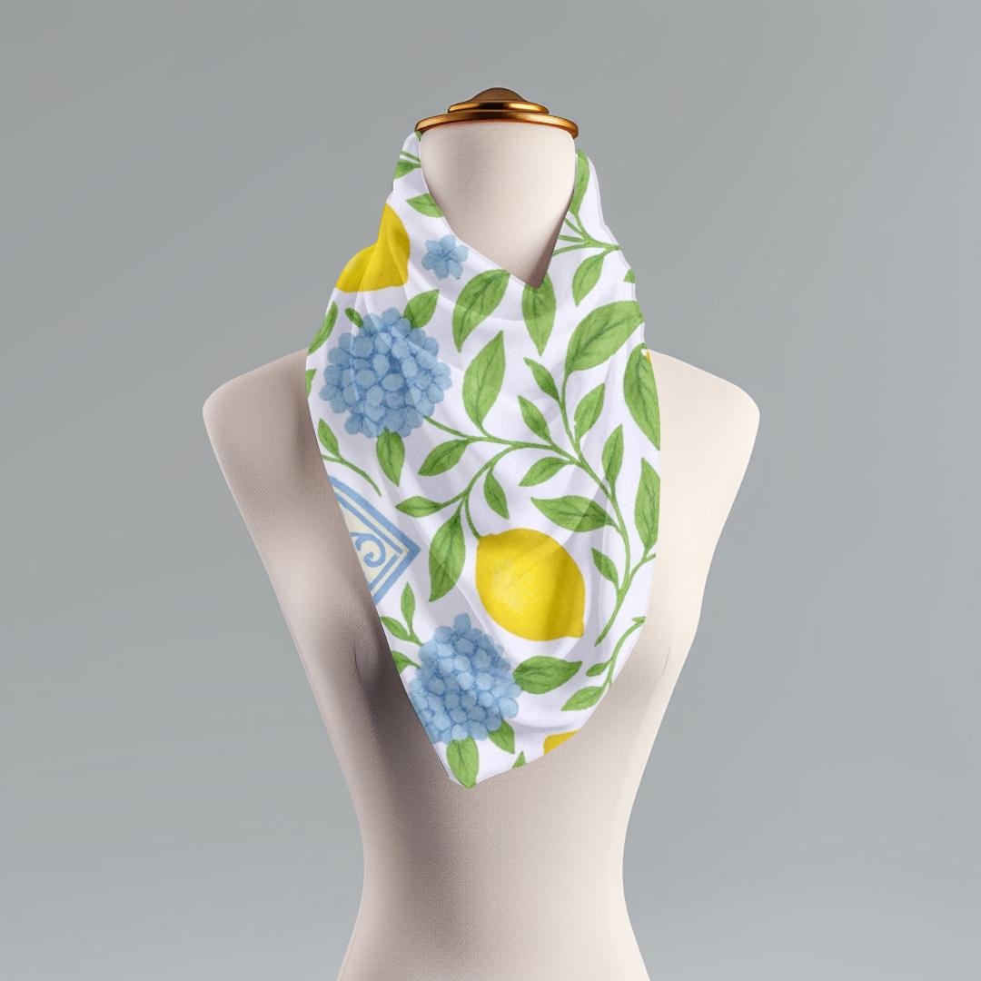 Lemon Floral Scarf: Amalfi Coast Style - Lightweight Polyester Wrap - Etsy