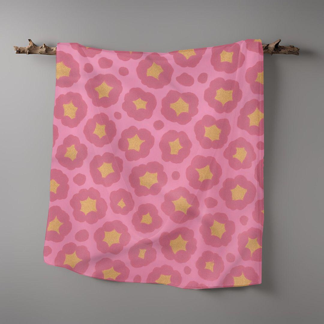 Pink Leopard With Gold Accents Scarf | Animal Print Fashion Accessory ...