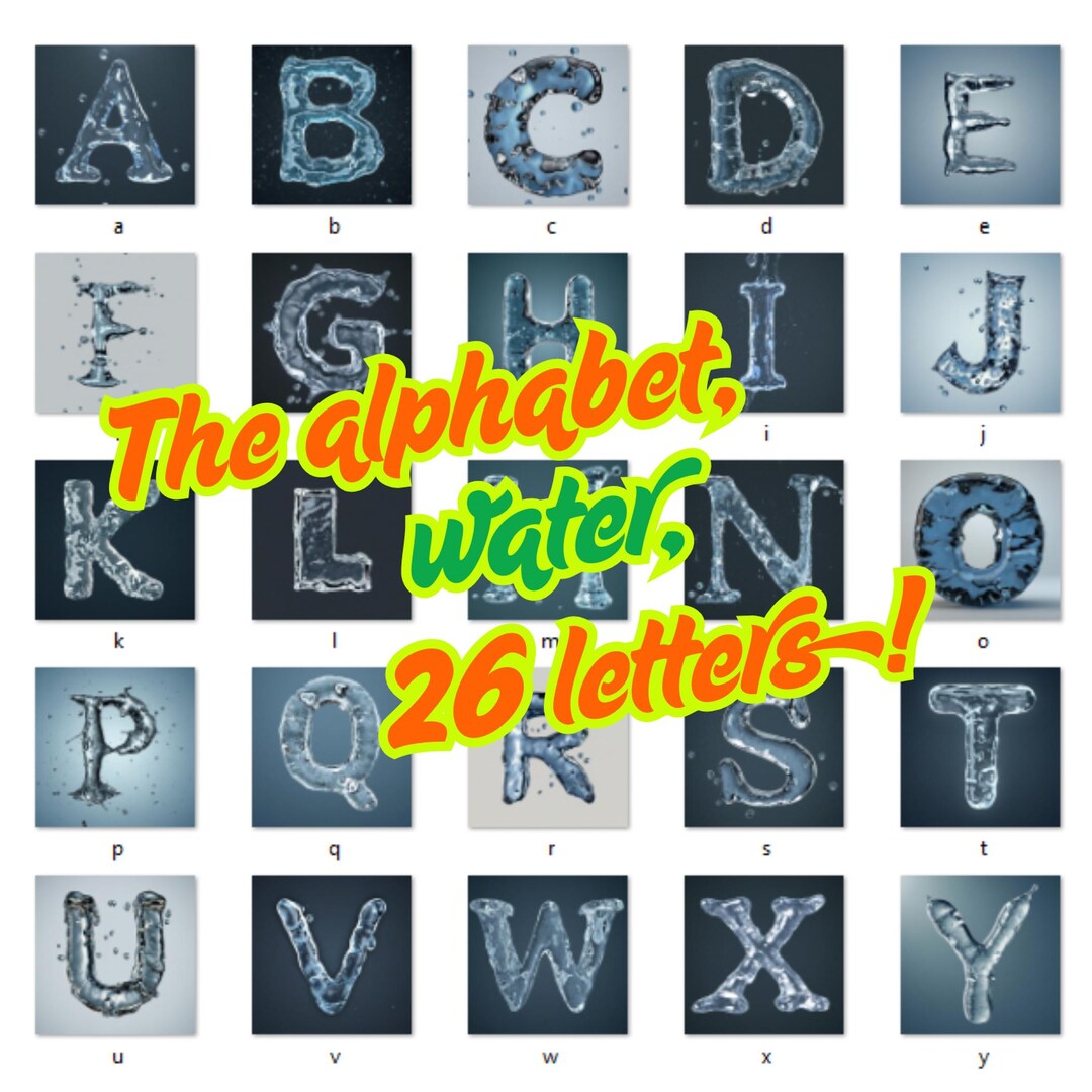 Water Alphabet 26 Transparent Liquid Letters PNG – Digital Download for ...