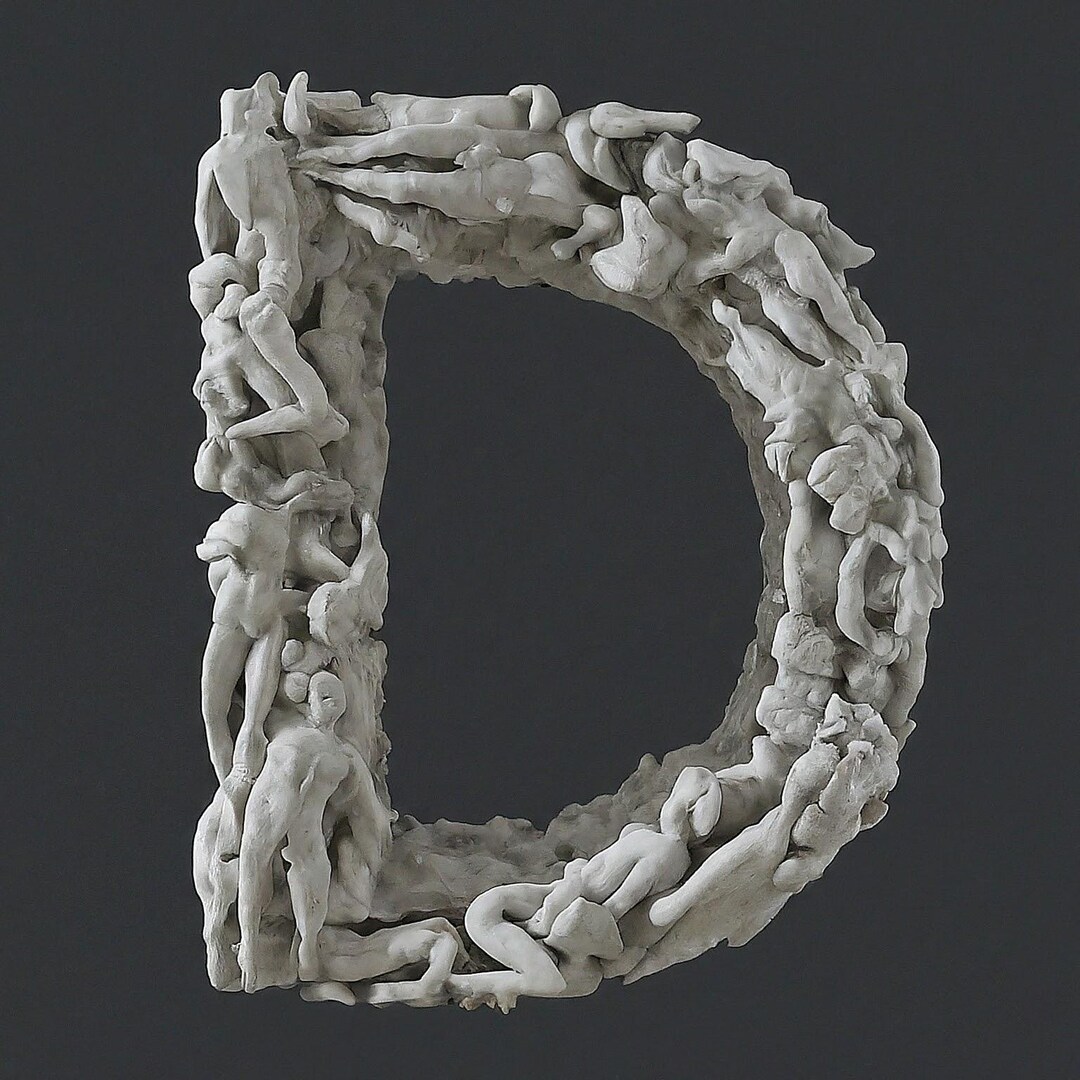 Letter D – Ancient Statue Alphabet PNG – Vintage Stone Font for ...