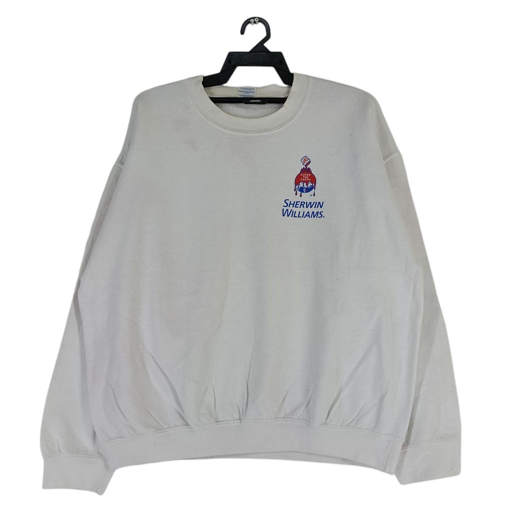 Vintage Y2K Sherwin Williams White Xlarge Sweatshirt Sherwin Williams ...