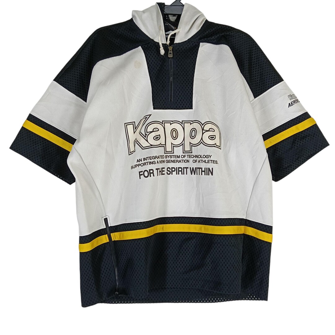 Vintage 90's Kappa White Black Multicolour Large Jacket Kappa Hooded ...