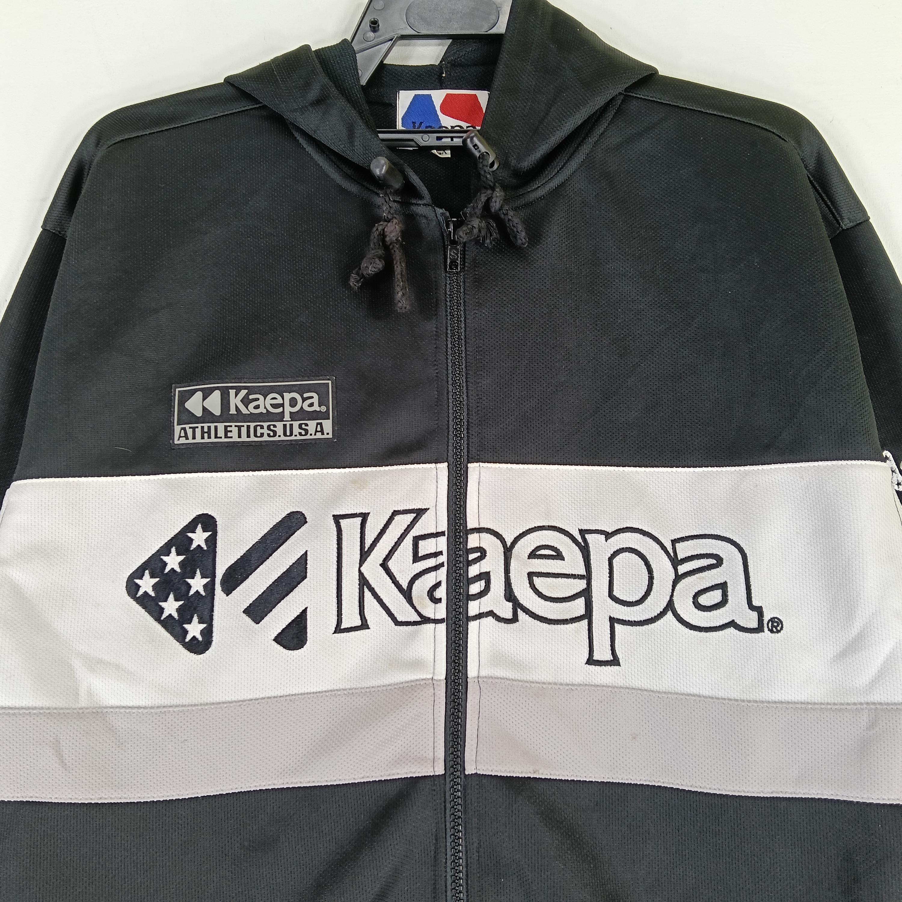 Vintage 90's Kaepa Athetics Usa Black Track Top Hooded Large Jacket ...