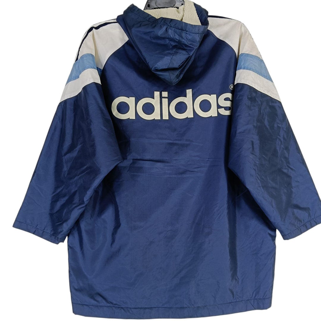 Vintage Adidas Trefoil Blue Acket Large 90's Adidas Trefoil Big Logo ...