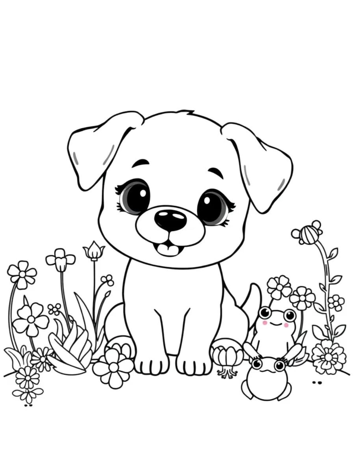 Puppy Coloring Pages Downloadable and Printable - Etsy