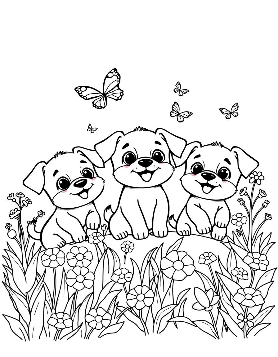 Puppy Coloring Pages Downloadable and Printable - Etsy