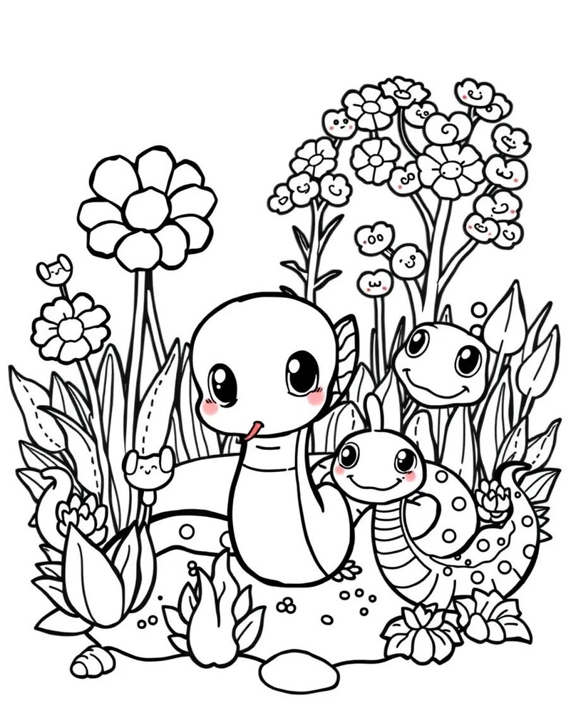 Snake Coloring Pages Downloadable and Printable - Etsy