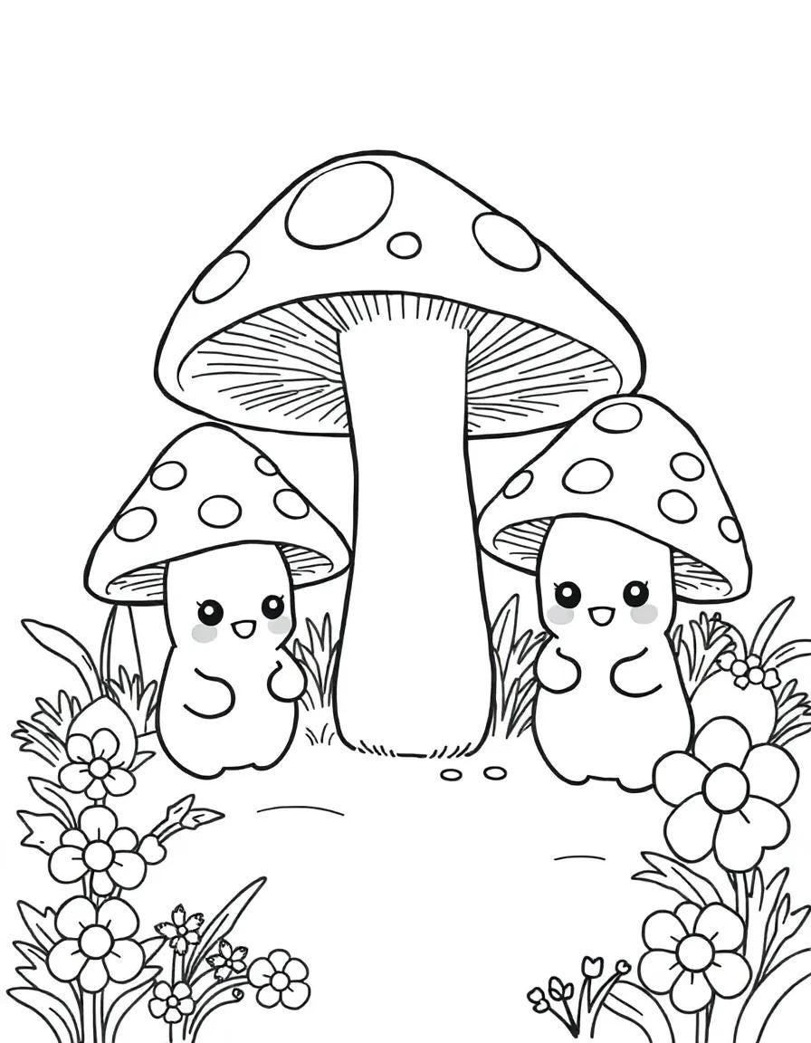 Mushroom Coloring Pages Printable - Etsy