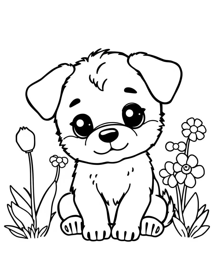 Puppy Coloring Pages Downloadable and Printable - Etsy