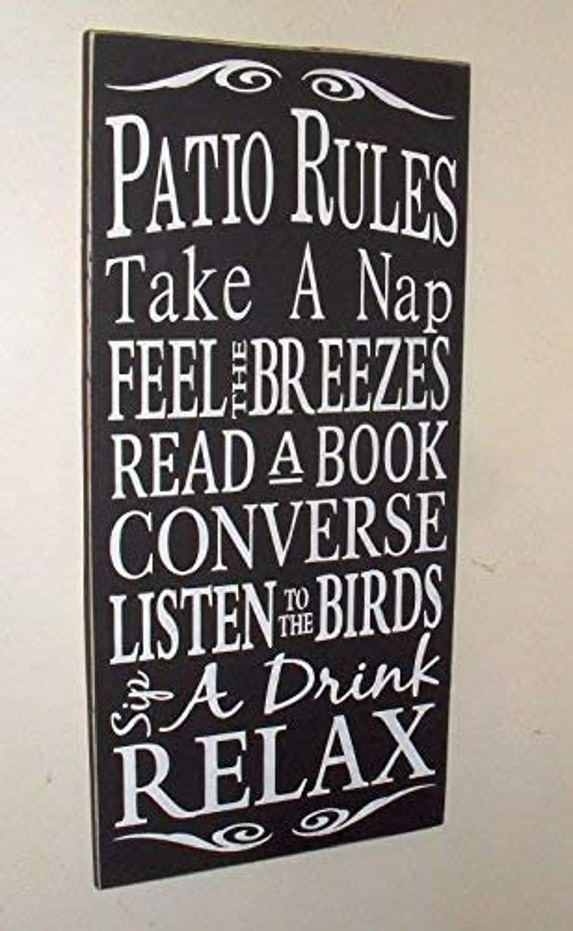 Patio Decor Patio Rules Sign Wood Sign 12 X 24 You Pick Colors | Etsy