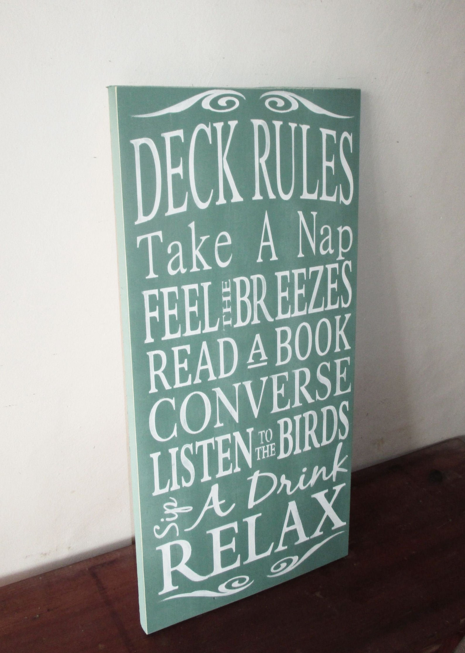 Deck Rules Sign 12 X 24 You Pick Colors - Etsy