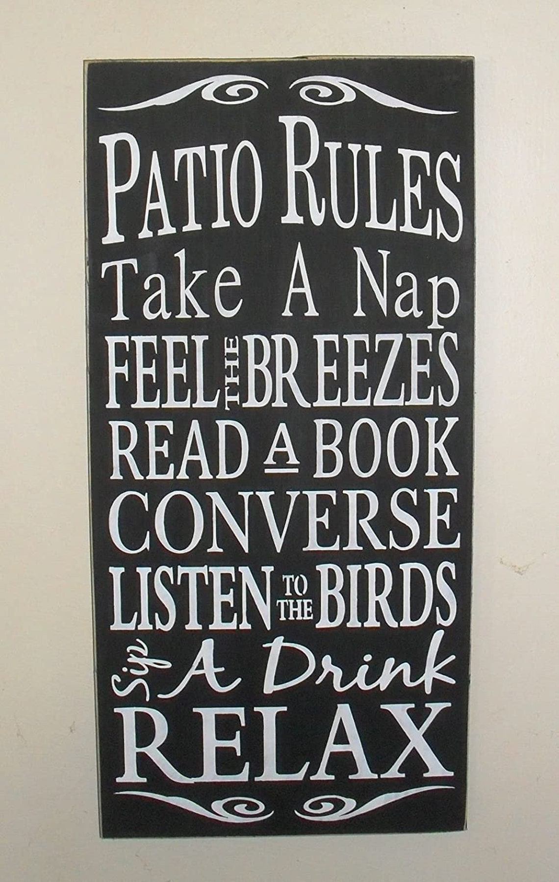 Patio Decor Patio Rules Sign Wood Sign 12 X 24 You Pick Colors - Etsy