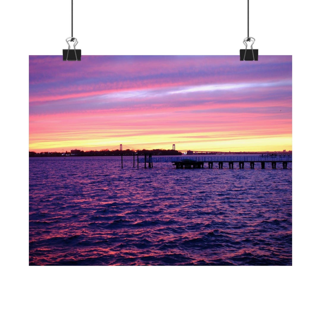 Serene Sunset Horizontal Poster | Matte Wall Art | Coastal Decor, Beach ...
