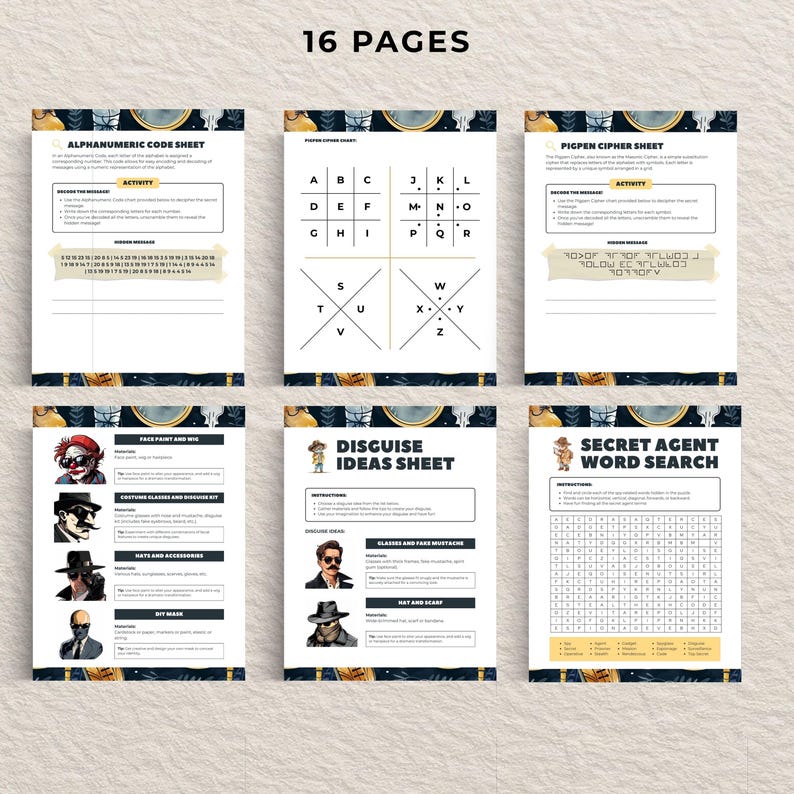 Secret Agent Activity Pack, Spy Party Games, Detective Worksheets ...
