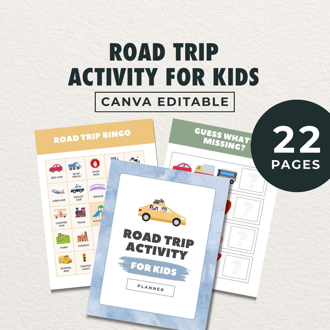 Road Trip Activity Pack for Kids | Printable Travel Games, Bingo ...