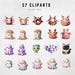 Kawaii Halloween Treats Clipart Bundle: Watercolor Ghost Cookies (PNG ...