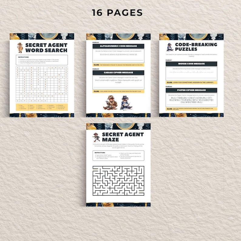 Secret Agent Activity Pack, Spy Party Games, Detective Worksheets ...