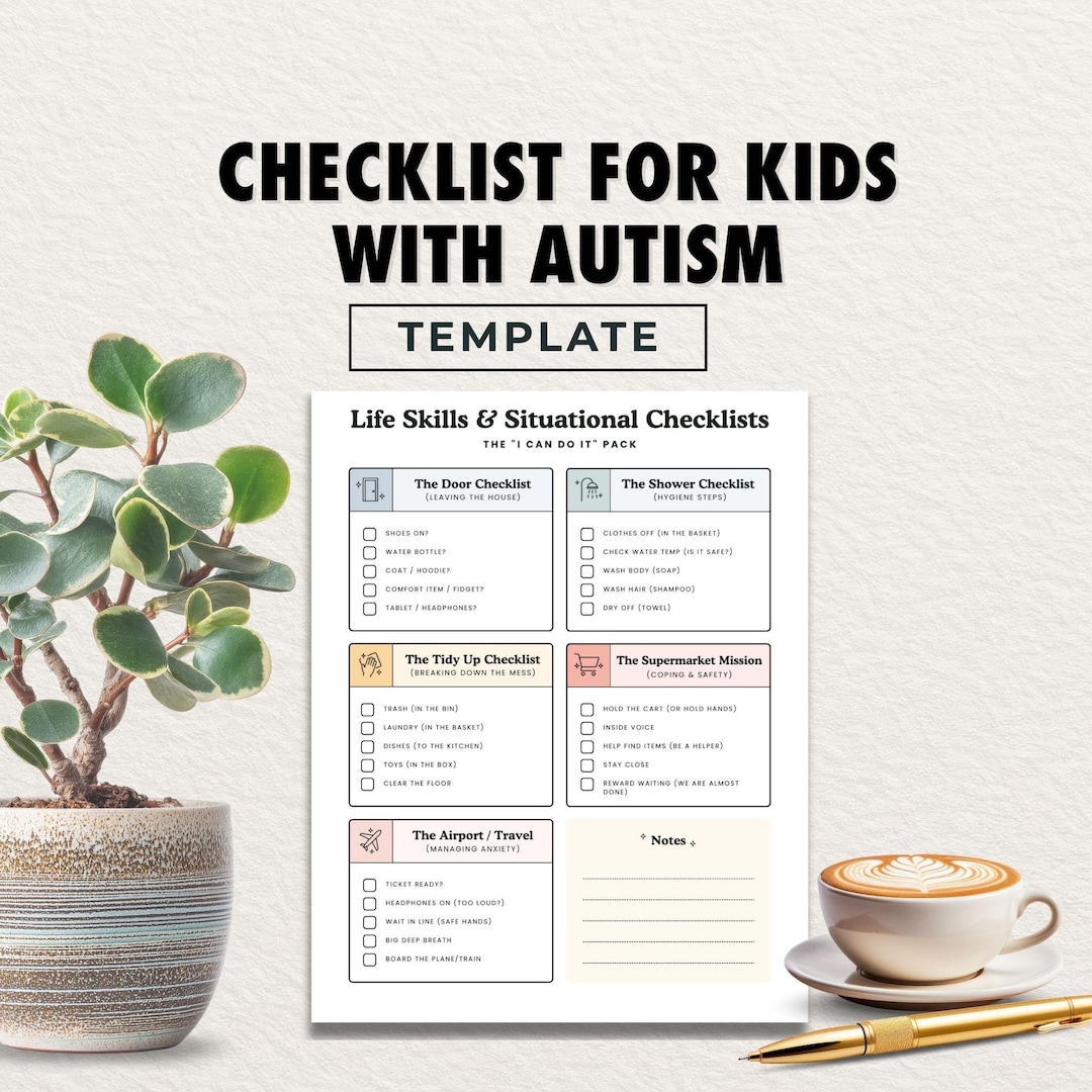 Checklist for Kids With Autism | Life Skills and Situational Visual ...