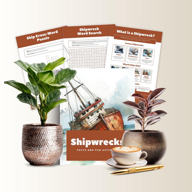 Shipwreck Activities for Kids Printable, Ocean Worksheets, Homeschool ...