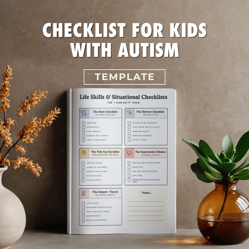 Checklist for Kids With Autism | Life Skills and Situational Visual ...