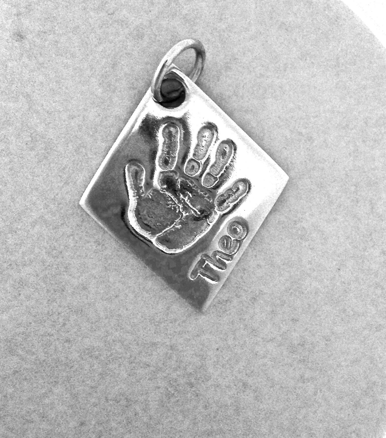 Handprint Necklace, Actual Hand Print, Handprint Name, Handprint ...