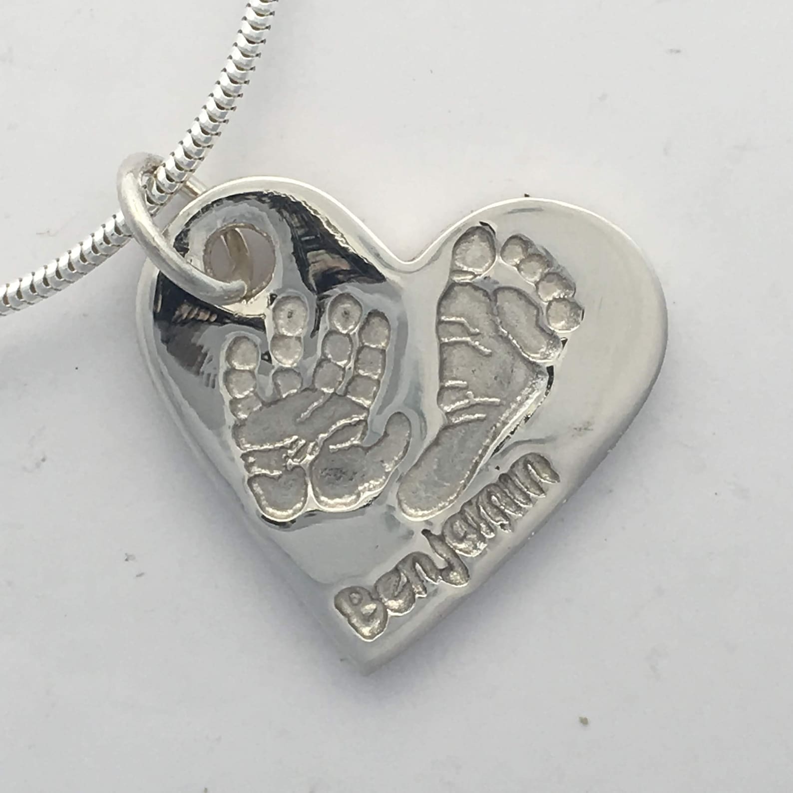 Handprint Keychain Handprint Keyring Heart Keychain | Etsy