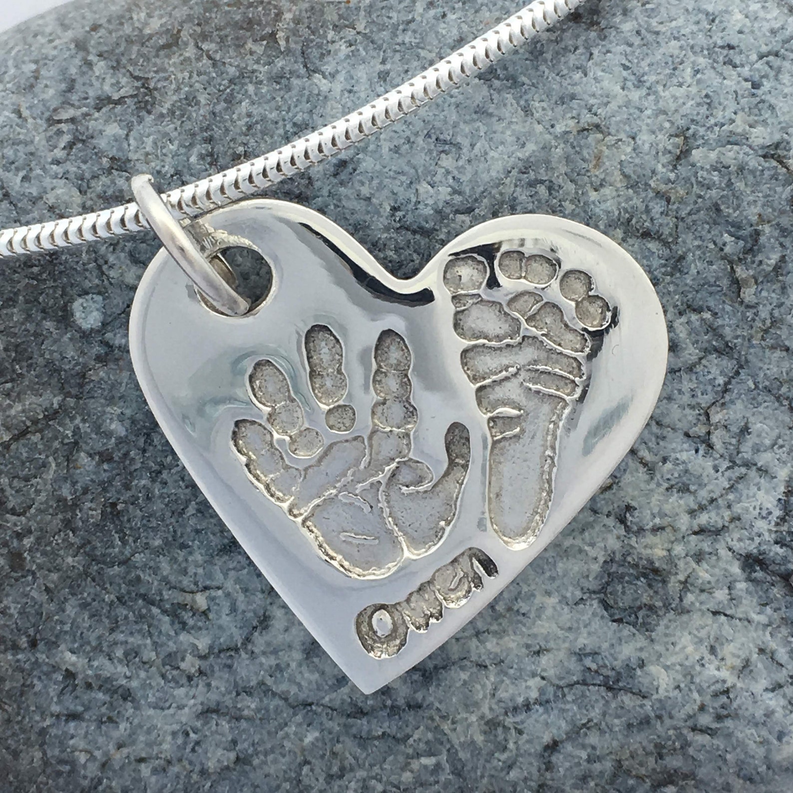 Handprint Keychain, Handprint Keyring, Heart Keychain, Customized ...