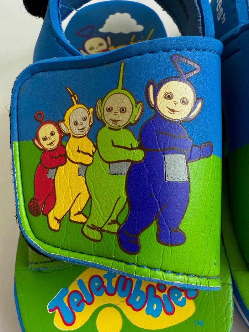 90s Teletubbies Toddler Sandals | Kids Shoes – Rare Blue Velcro Sandals ...