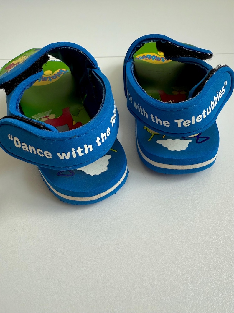 90s Teletubbies Toddler Sandals | Kids Shoes – Rare Blue Velcro Sandals ...